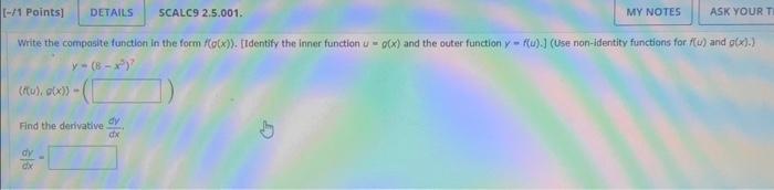 Solved Write the composite functian in the form f(g(x)). | Chegg.com