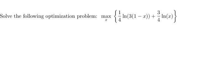 Solved Solve the following optimization problem: | Chegg.com