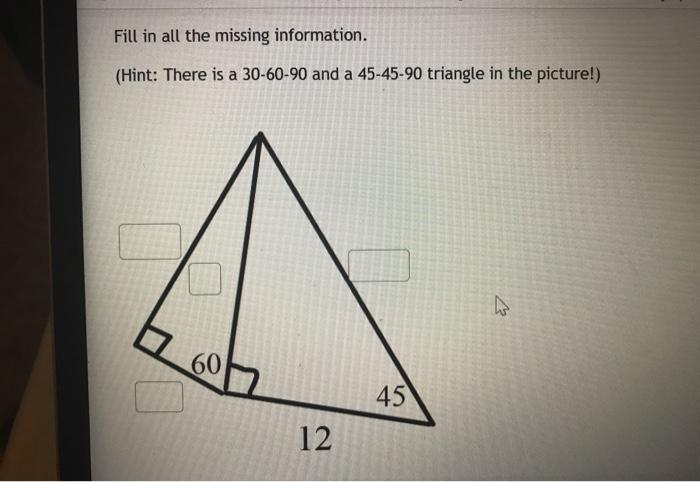 Solved Fill in all the missing information. (Hint: There is | Chegg.com