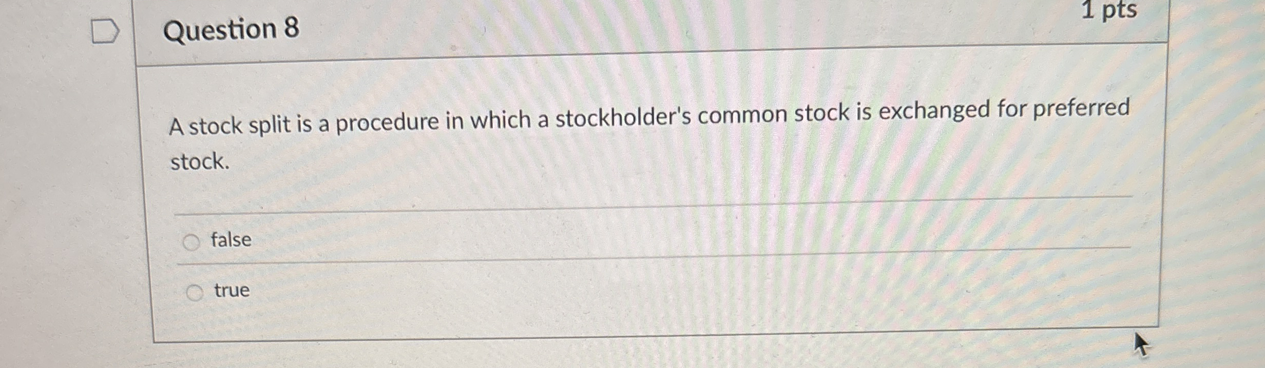 Solved Question 81 ﻿ptsA stock split is a procedure in which | Chegg.com