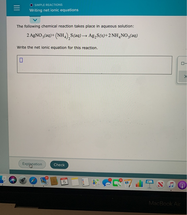 Solved O SIMPLE REACTIONS Writing net ionic equations The | Chegg.com
