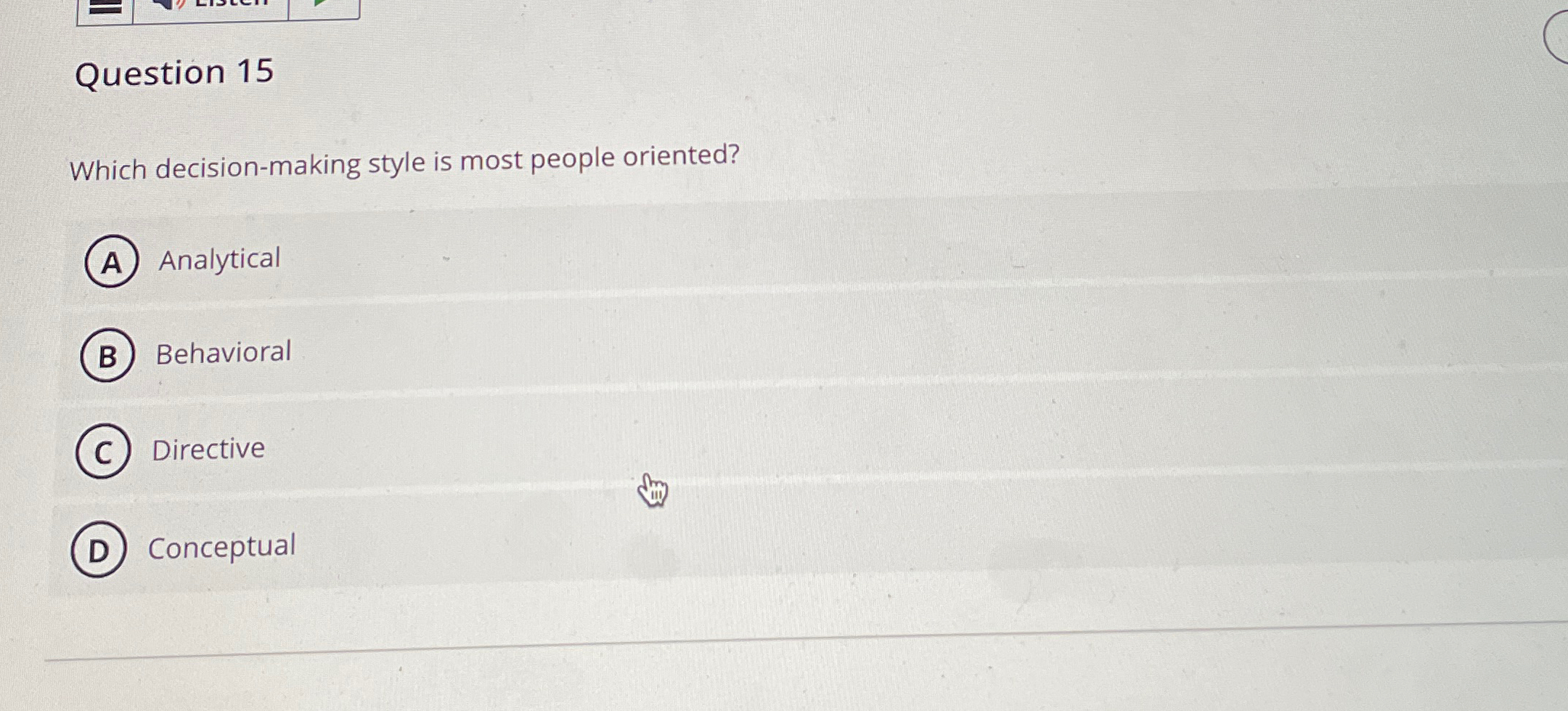 Solved Question 15Which decision-making style is most people | Chegg.com