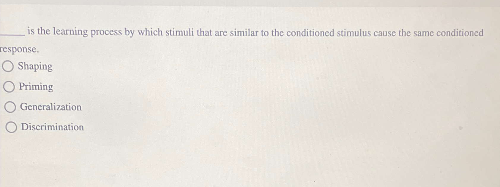 Solved is the learning process by which stimuli that are | Chegg.com