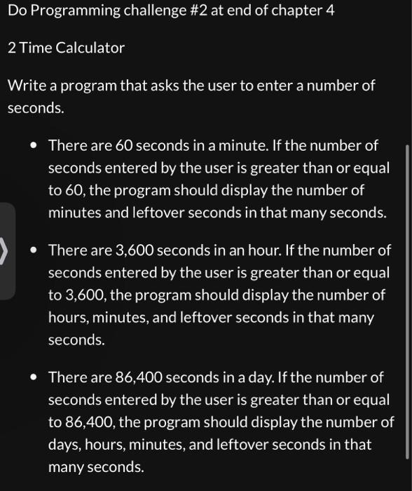 Solved Do Programming challenge #2 at end of chapter 4 2 | Chegg.com