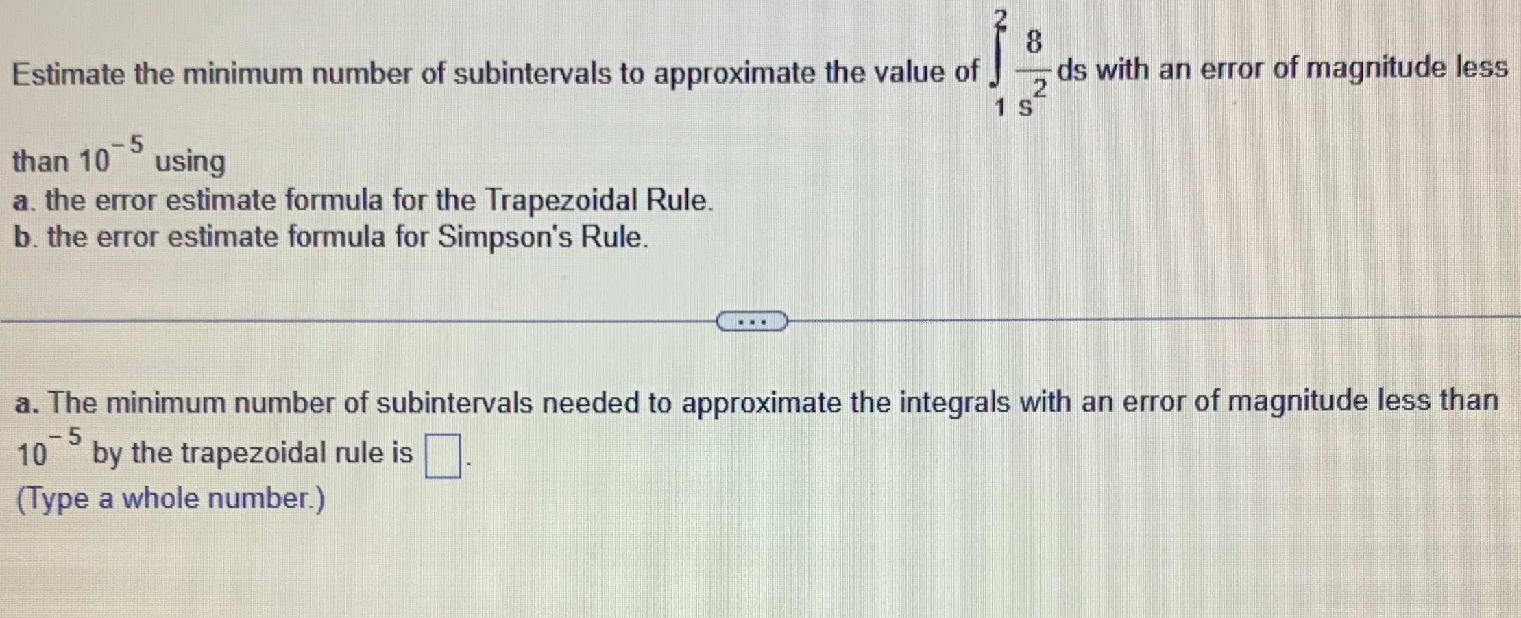 Solved Estimate The Minimum Number Of Subintervals To