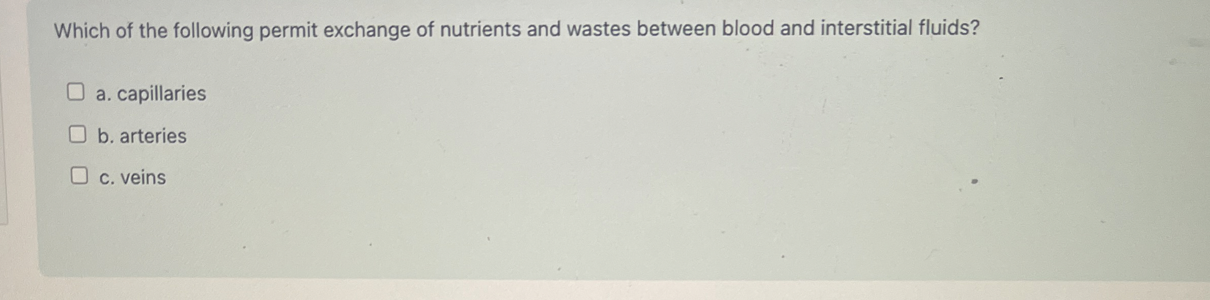 Solved Which of the following permit exchange of nutrients | Chegg.com