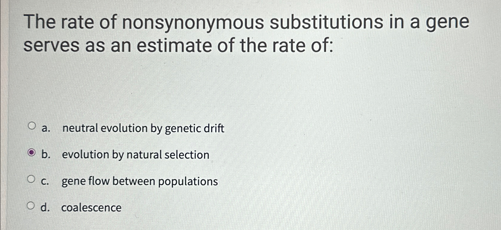 Solved The rate of nonsynonymous substitutions in a gene | Chegg.com
