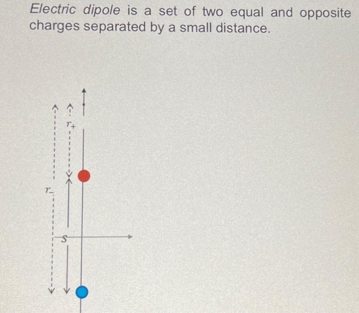 Electric dipole is a set of two equal and opposite | Chegg.com