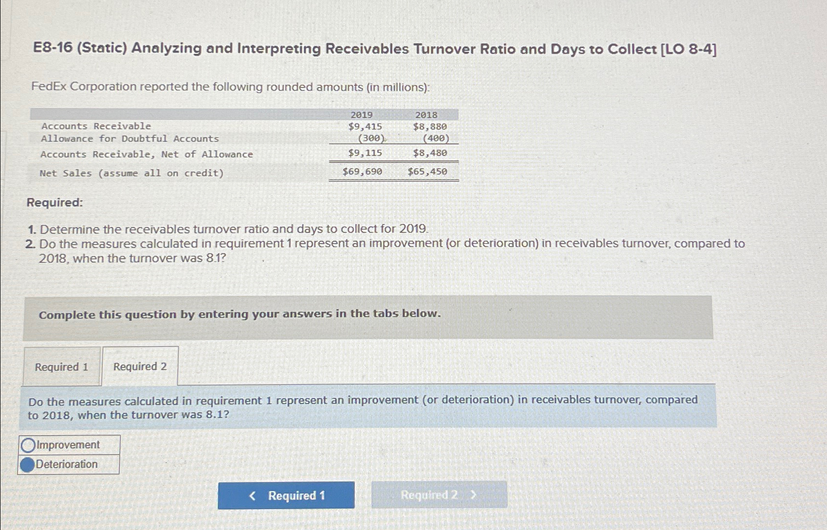 Solved E8-16 (Static) ﻿Analyzing and Interpreting | Chegg.com
