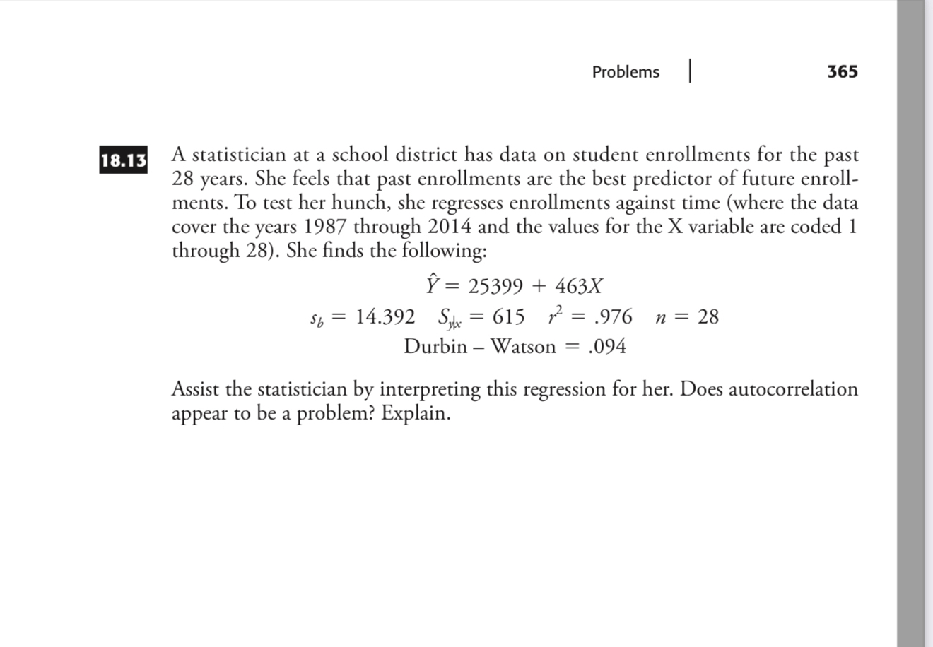 Solved Problems36518.13 ﻿A statistician at a school district | Chegg.com