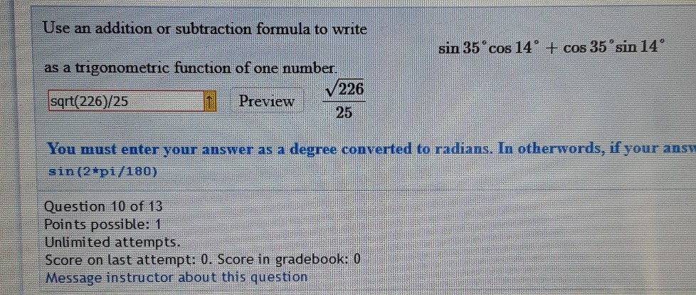 Solved Use an addition or subtraction formula to write sin | Chegg.com