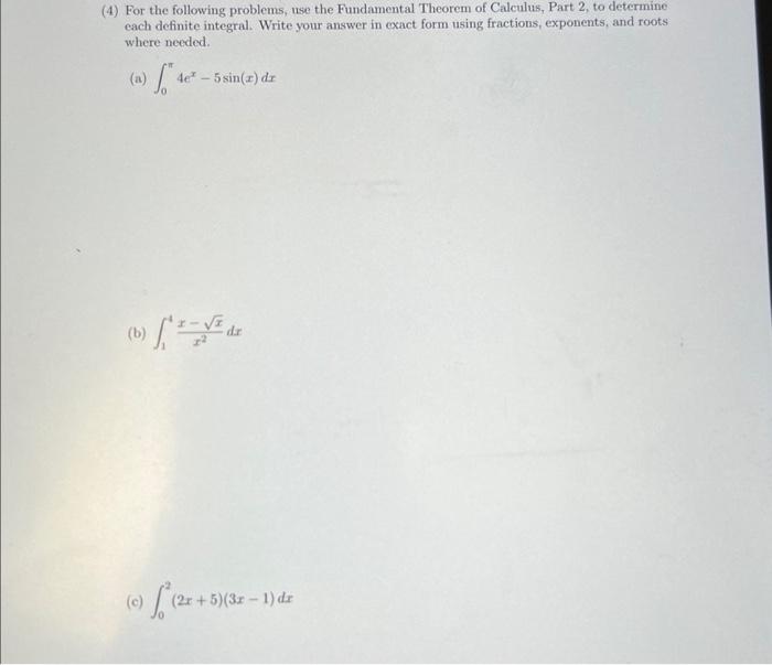 Solved 4) For the following problems, use the Fundamental | Chegg.com