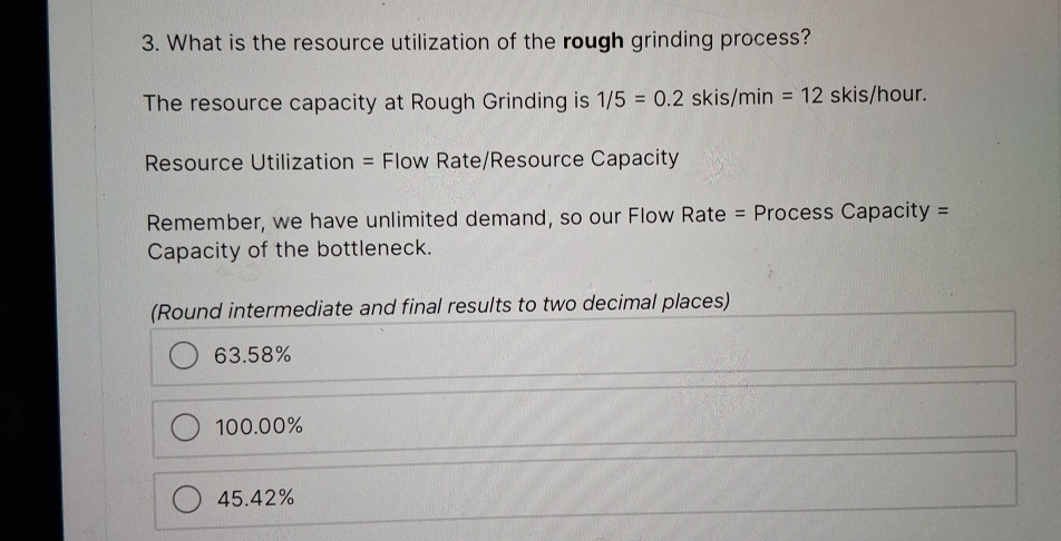 Solved What is the resource utilization of the rough | Chegg.com