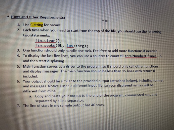 Solved write program in C++ Please follow all requirements | Chegg.com