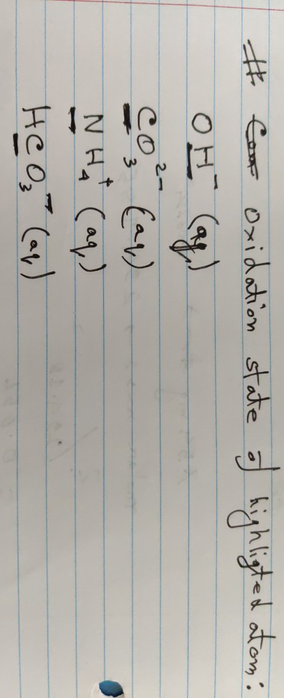 Solved OH 2- # for oxidation state of highligted atom: (age) | Chegg.com