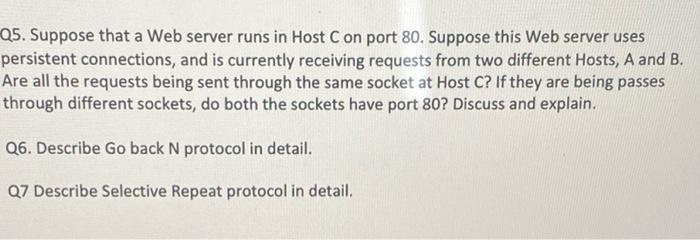 Solved Q5 Suppose That A Web Server Runs In Host C On Port 1890