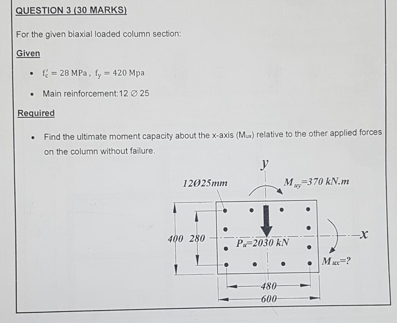 Solved QUESTION 3 (30 MARKS) For the given biaxial loaded | Chegg.com