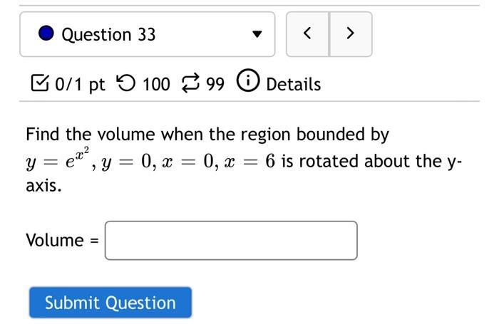 Solved Determine the volume of the solid generated by | Chegg.com