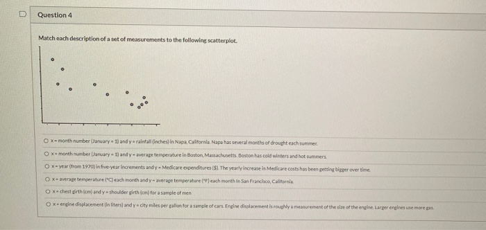Solved U Question 4 Match each description of a set of | Chegg.com