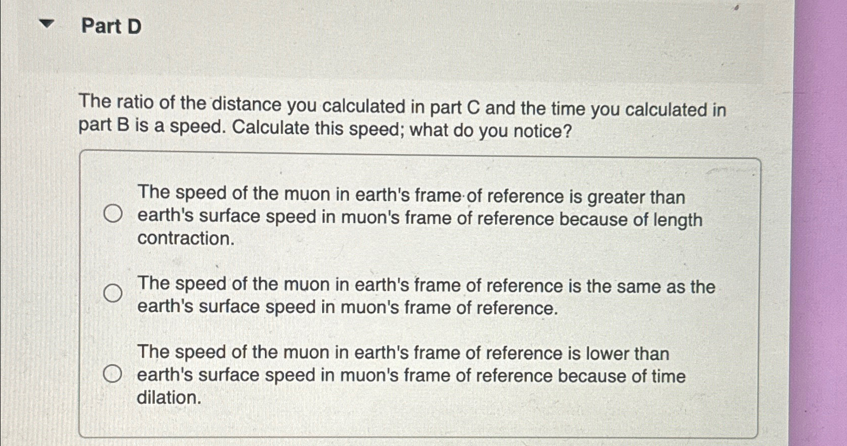 Solved Part DThe ratio of the distance you calculated in | Chegg.com