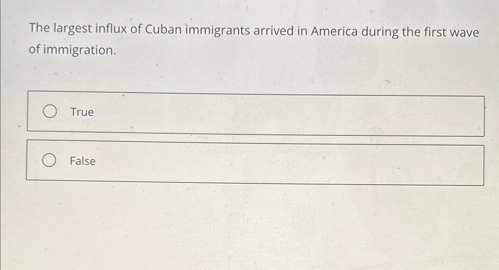 Solved The largest influx of Cuban immigrants arrived in | Chegg.com