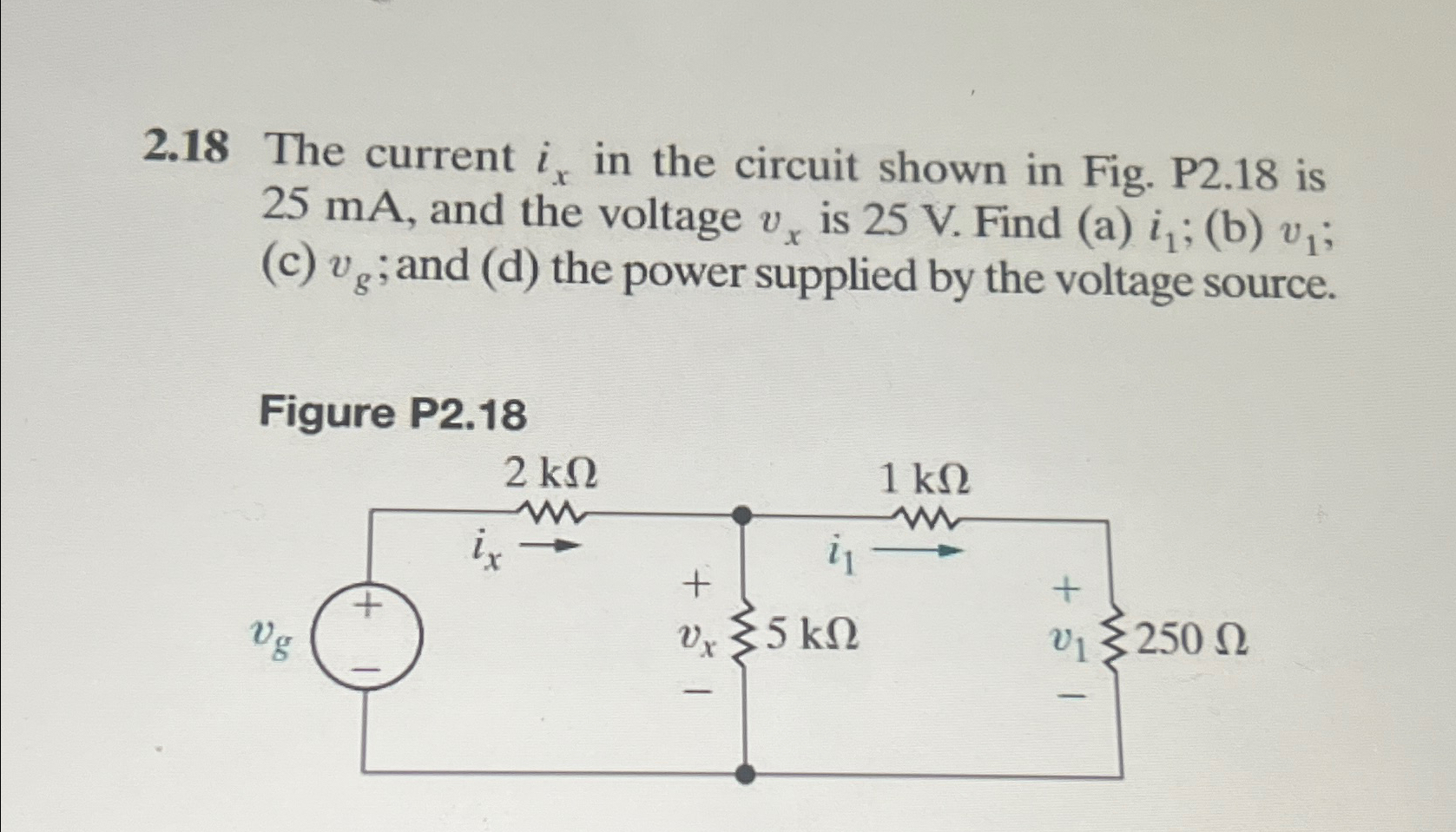 Solved 2.18 ﻿The current ix ﻿in the circuit shown in Fig. | Chegg.com