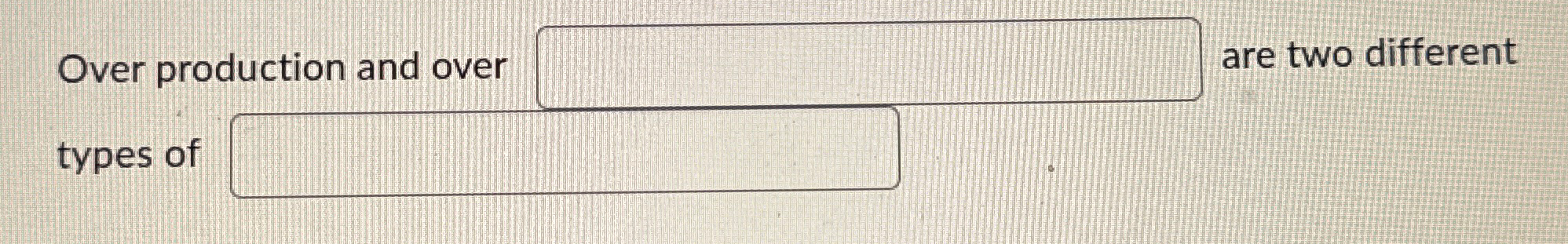 Solved Over production and over ﻿are two different types | Chegg.com