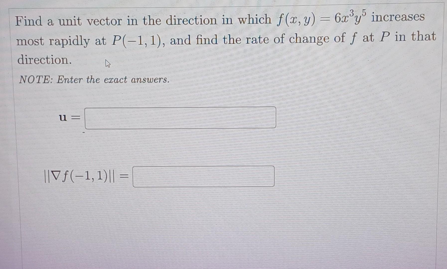 Solved Find a unit vector in the direction in which | Chegg.com