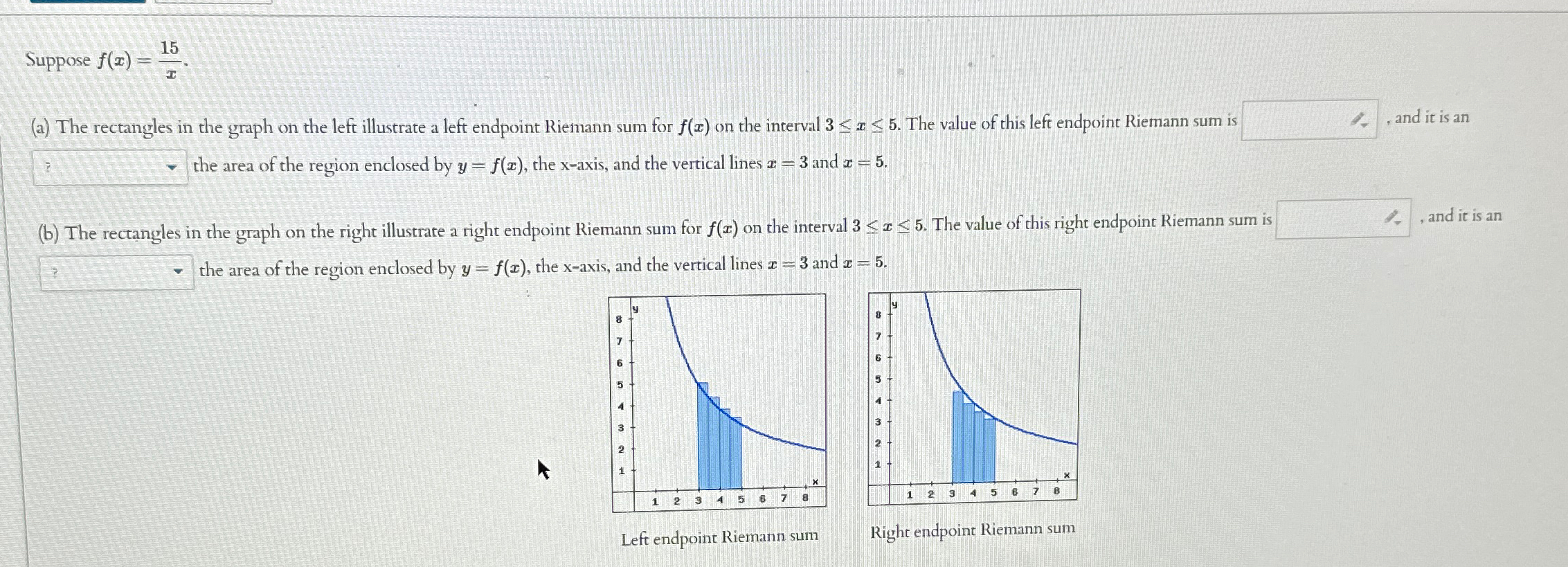 Solved Suppose f(x)=15x(a) ﻿The rectangles in the graph on | Chegg.com