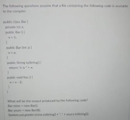 The following questions assume that a file containing | Chegg.com