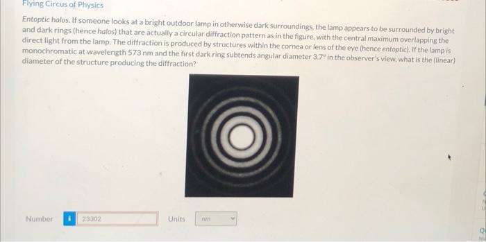 Solved Flying Circus of Physics Entoptic halos. If someone | Chegg.com