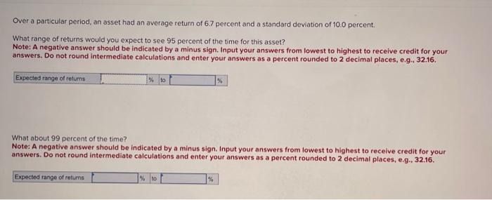 Solved Over a particular period, an asset had an average | Chegg.com