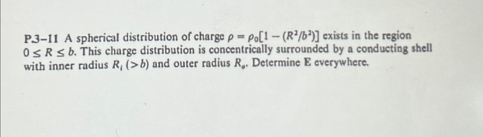 Solved P.3-11 A spherical distribution of charge \\\\rho | Chegg.com