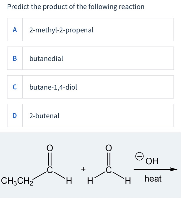 Solved Predict the product of the following reaction | Chegg.com