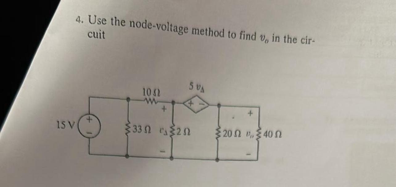 Solved Use the node-voltage method to find v0 ﻿in the | Chegg.com