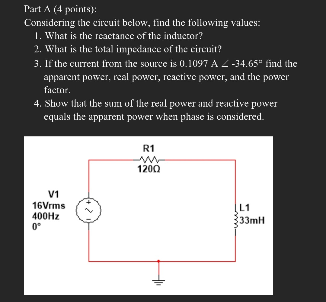 Solved Part A (4 ﻿points):Considering the circuit below, | Chegg.com