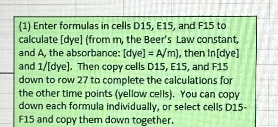 Solved (1) Enter formulas in cells D15, E15, and F15 to | Chegg.com