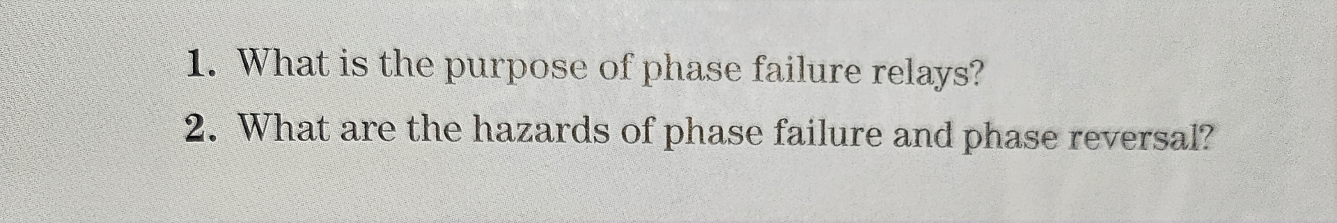 Solved What is the purpose of phase failure relays?What are | Chegg.com