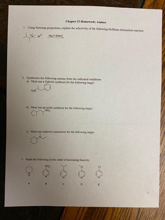 Solved Chapter 23 Homework: Amines 1. Using Newman | Chegg.com