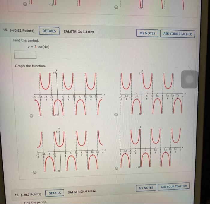 Solved 14. [-/0.62 Points] DETAILS SALGTRIG46.4.027 MY NOTES | Chegg.com