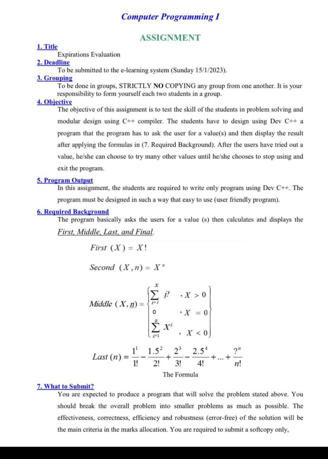 Solved Computer Programming I ASSIGNMENT 1. Title | Chegg.com