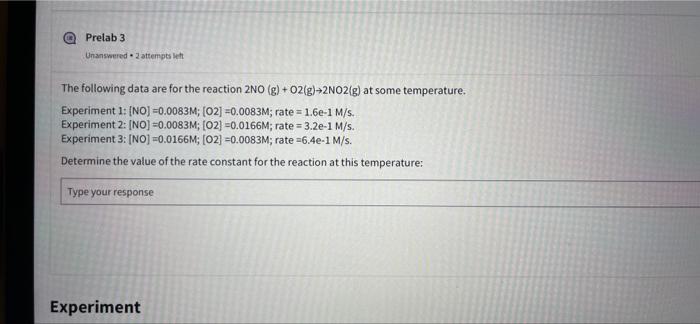 Solved Prelab 31 Unanswered 2 attempts left The following | Chegg.com