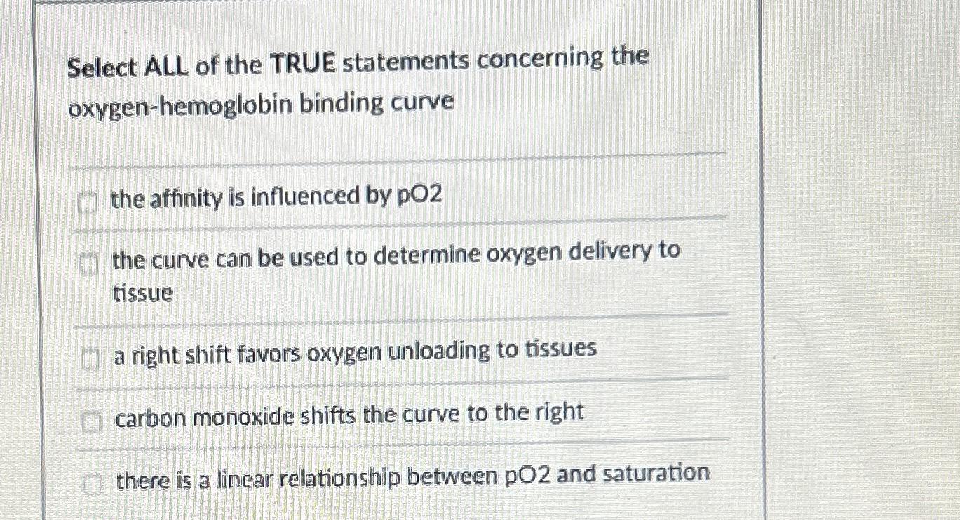 Solved Select ALL of the TRUE statements concerning the | Chegg.com