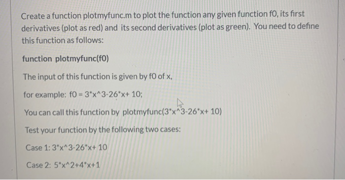 Solved Create a function plotmyfunc.m to plot the function | Chegg.com