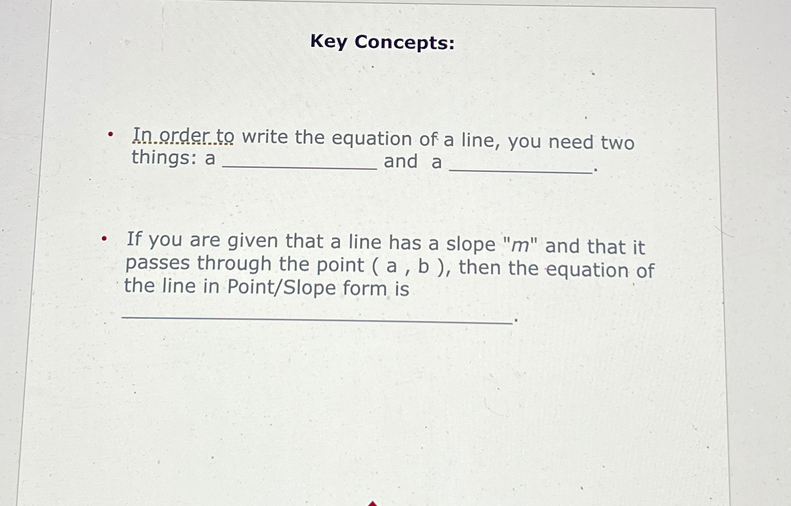 Solved Key Concepts:In order.to write the equation of a | Chegg.com