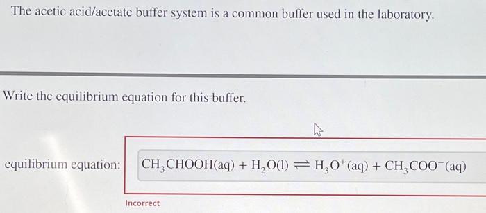 Solved The acetic acid/acetate buffer system is a common | Chegg.com