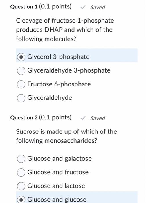 Solved Cleavage of fructose 1-phosphate produces DHAP and | Chegg.com