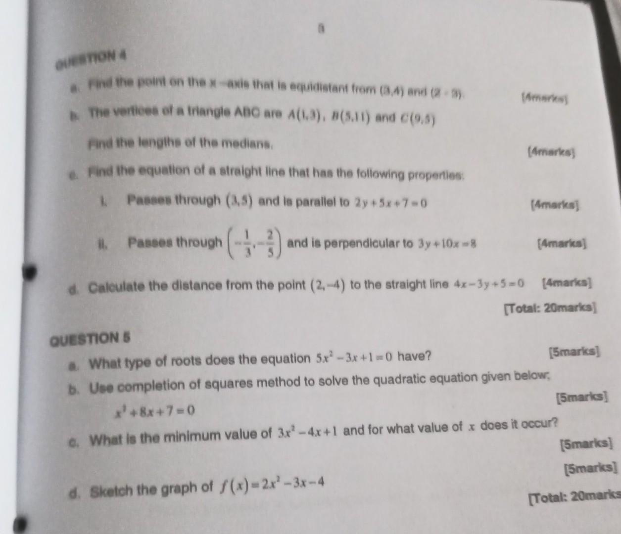 Solved Bimen:aes TON a. Find the point on the x-axis that is | Chegg.com