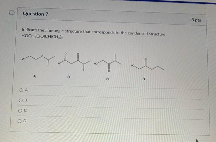 Solved Indicate the line-angle structure that corresponds to | Chegg.com