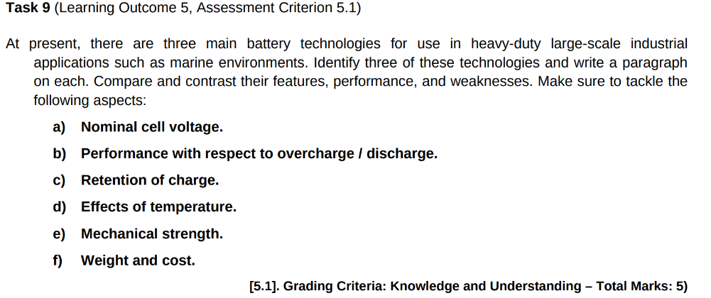 Solved Task 9 (Learning Outcome 5, ﻿Assessment Criterion | Chegg.com